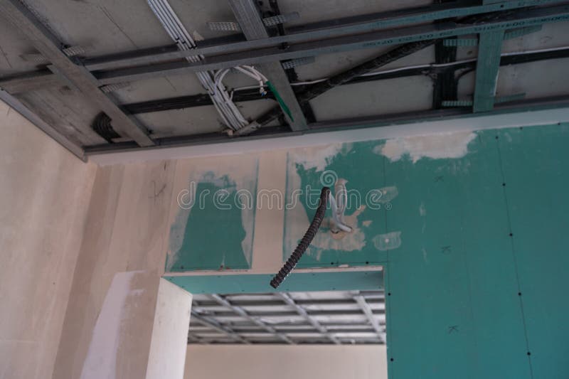 Drywall Installation Work in Progress by Construction Workers at ...