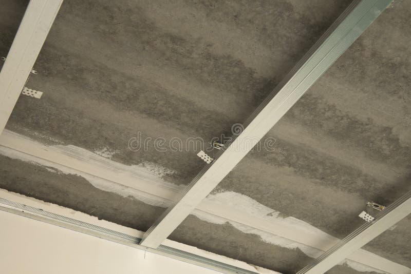 Drywall Installation Work in Progress by Construction Workers at the ...