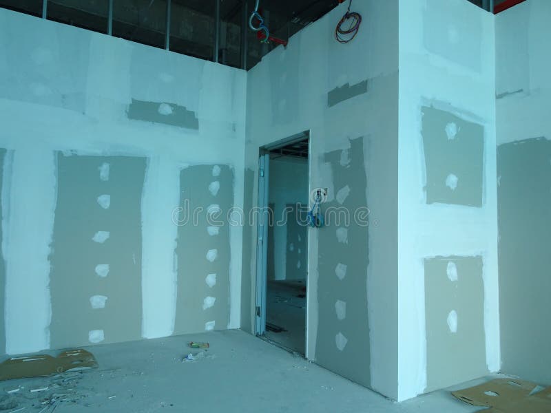 Drywall Installation Work in Progress by Construction Workers at the ...