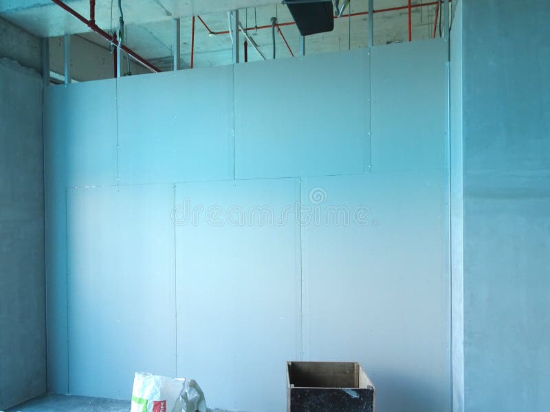 Drywall Installation Work in Progress by Construction Workers at the ...