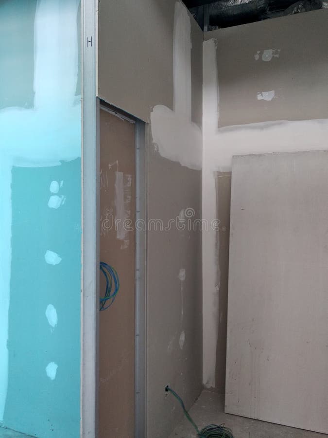 Drywall Installation Work in Progress by Construction Workers at the ...