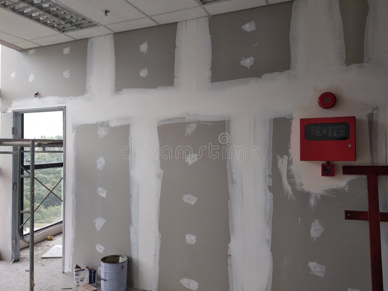 Drywall Installation Work in Progress by Construction Workers at the ...