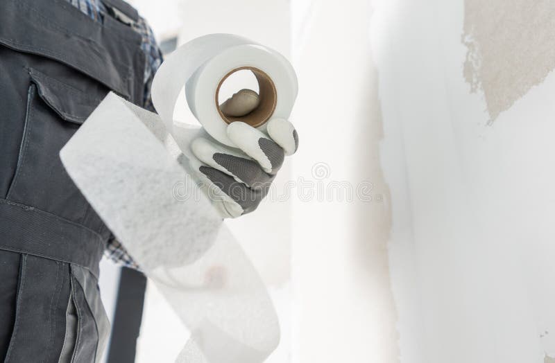 Drywall Patching Reinforcing Mesh Tape Stock Photo - Image of ...