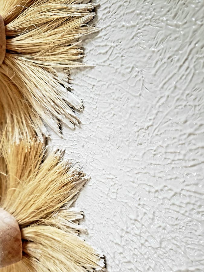 Slap Stick Ceiling Texture. Crow S Feet Bristle Brush on Wall Stock ...