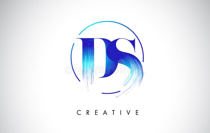 DS Brush Stroke Letter Logo Design. Blue Paint Logo Leters Icon Stock ...