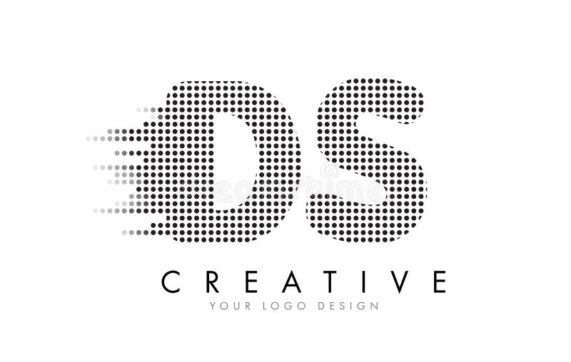 DS D S Letter Logo with Black Dots and Trails. Stock Vector ...