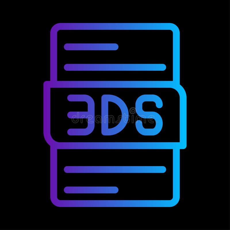 3ds File Format Document Gradient Icon. Stylish File Extension Symbol ...
