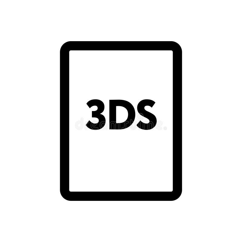 3DS File Icon Line Isolated on White Background. Black Flat Thin Icon ...