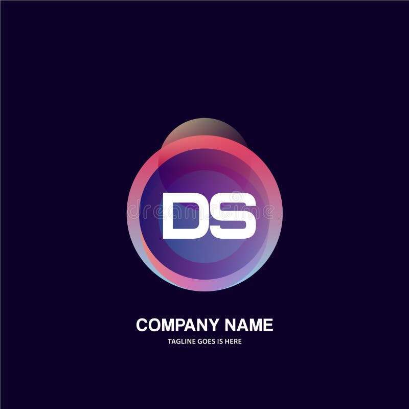 DS Initial Logo with Colorful Circle Template Vector Stock Vector ...