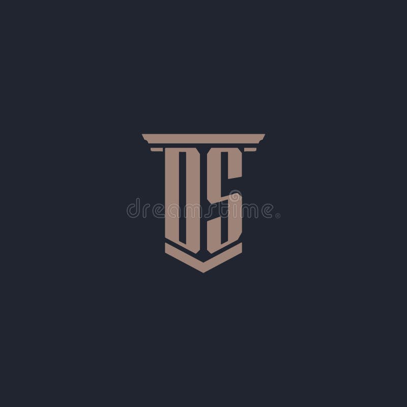 DS Initial Monogram Logo with Pillar Style Design Stock Vector ...