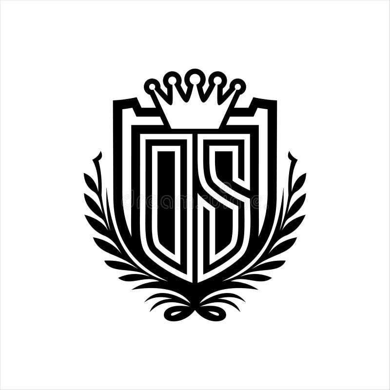 DS Logo Heraldic Shield Shape with Crown, Vintage Crest on White ...