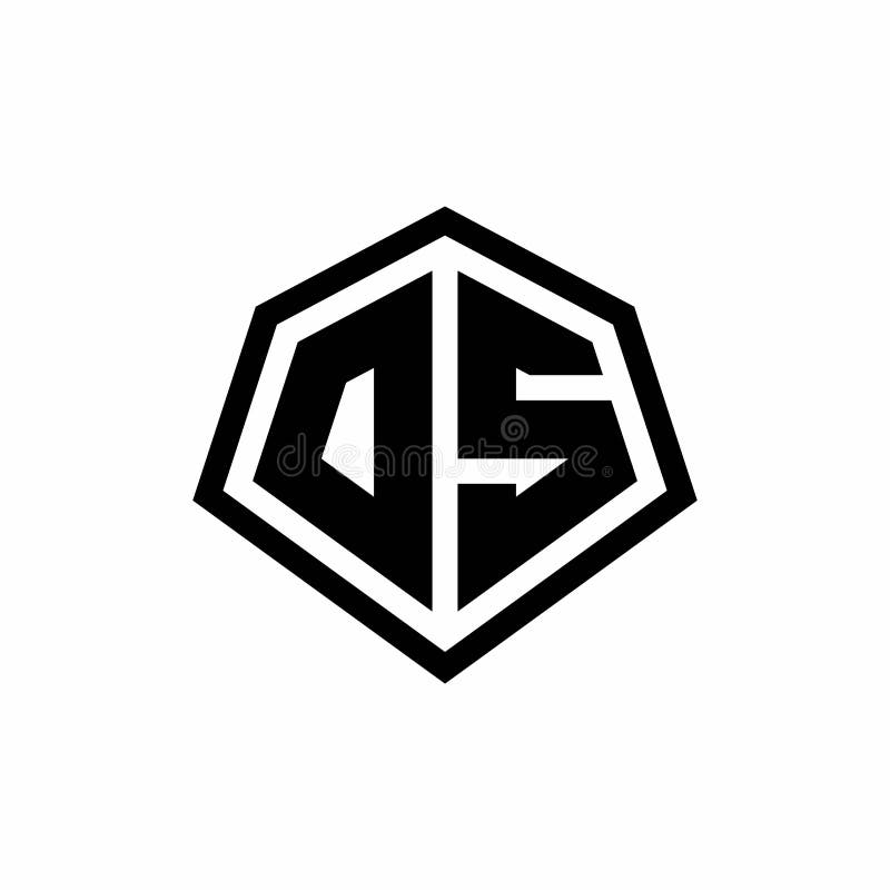 DS Monogram Logo with Hexagon Shape and Line Rounded Style Design ...