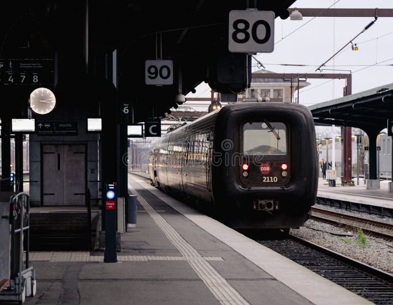 DSB Train at Odense Railway Station Editorial Photography - Image of ...