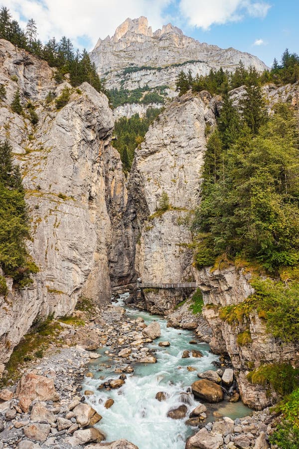 Scenic Alpine Landscape with Lake, Mountains and Glacier. Stock Image ...