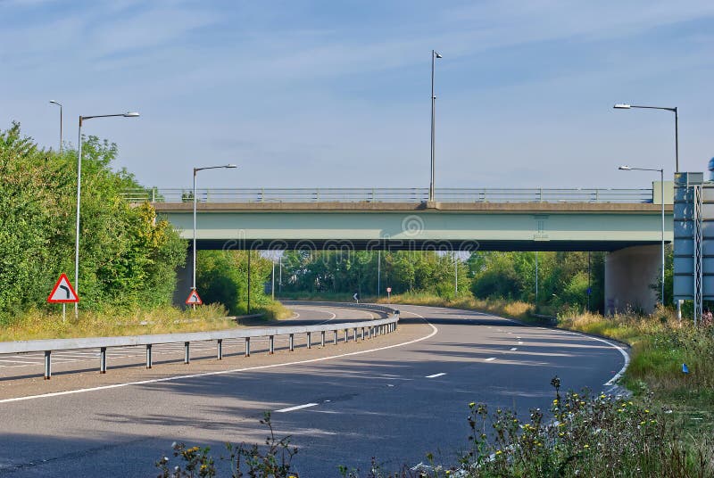 Bridge Over Dual Carriageway in England Stock Image - Image of route ...