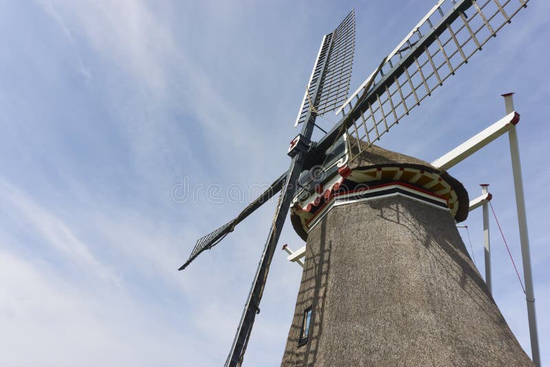 Closeup of a Traditional Dutch Windmil Stock Photo - Image of blade ...