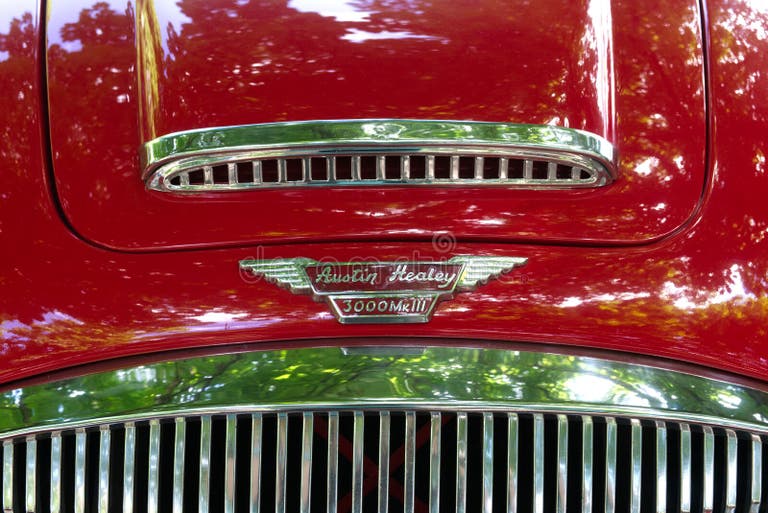 Austin-Healey 3000 Mark III Wing Bonnet Emblem. Editorial Photography ...