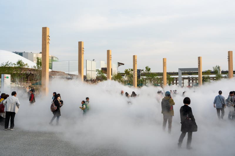 Mist Spraying for Cooling Effect at Inochi Park (Life Park) in Expo ...
