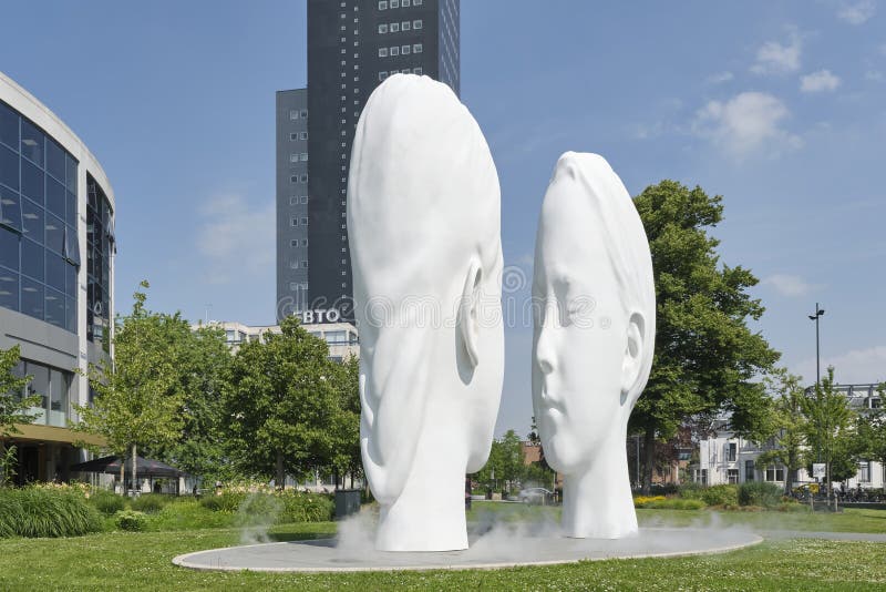 Mist Fountain Love in Leeuwarden Editorial Photography - Image of ...