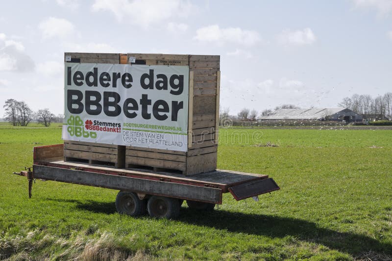 Banner of the Dutch Political Party Boerburgerbeweging in an ...