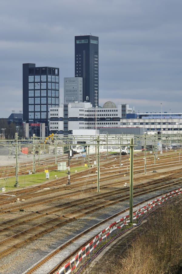 View of the Main Leewarden Train Station and the Leeuwarden Skyline ...