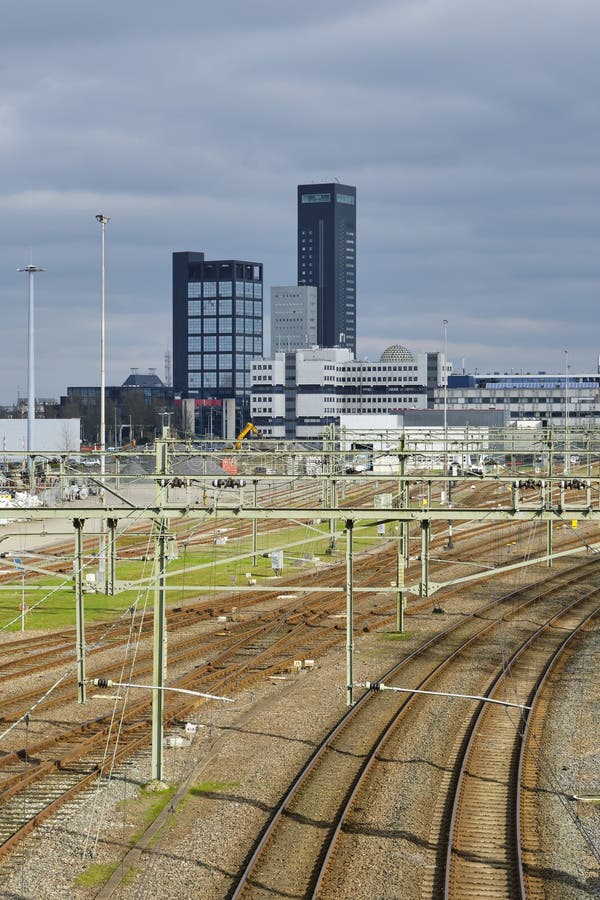 View of the Main Leewarden Train Station and the Leeuwarden Skyline ...