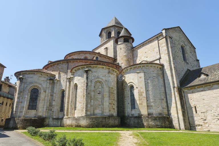 The Back of the Roman Abbey of Saint-Pierre in France Stock Photo ...