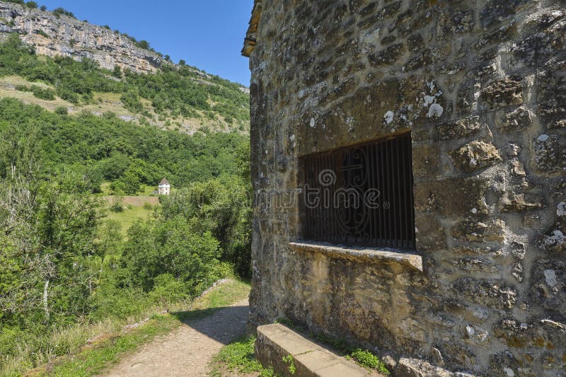 Old Natural Stone Building in Autoire Southern France Stock Image ...
