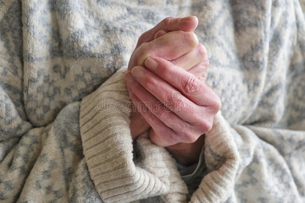 Closeup of the Red Cold Hands of a Woman in Winter Stock Image - Image ...
