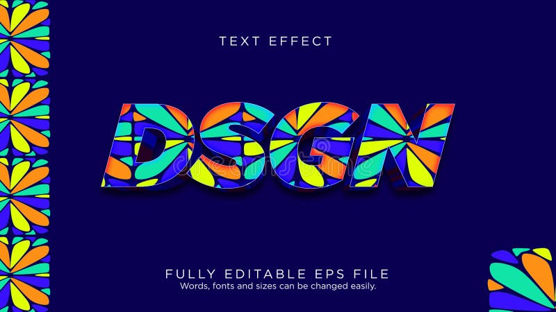 DSGN Pattern Text Effect Font Type Stock Illustration - Illustration of ...