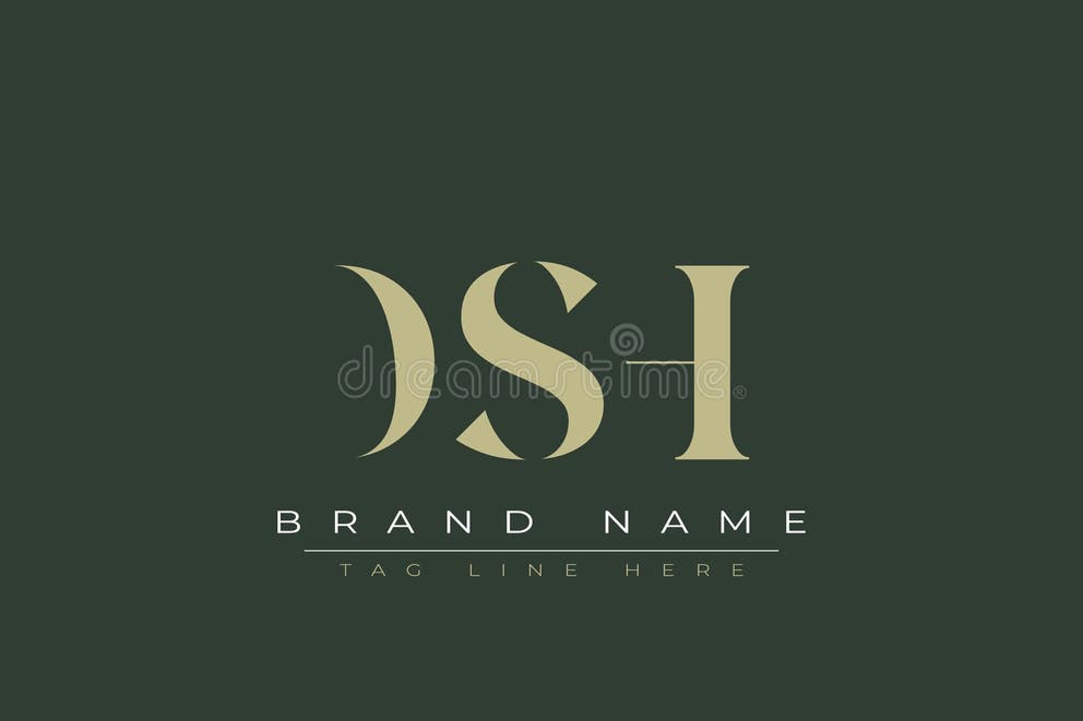 DSH Abstract Letter Logo Design Stock Vector - Illustration of design ...
