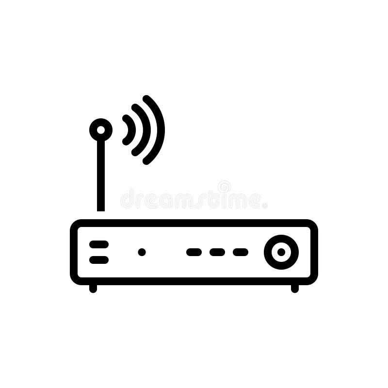 Black Line Icon for Dsl, Internet and Device Stock Vector ...