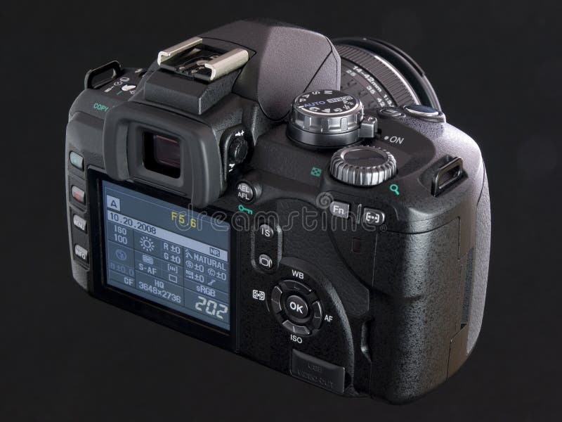DSLR back view stock image. Image of focus, black, isolated - 6886601