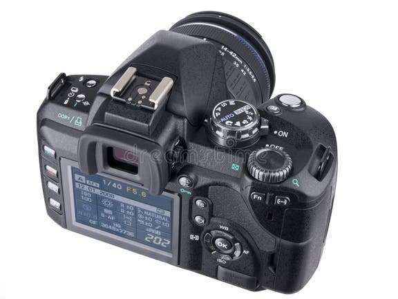 DSLR Camera Back with LCD Angled View Stock Photo - Image of ...