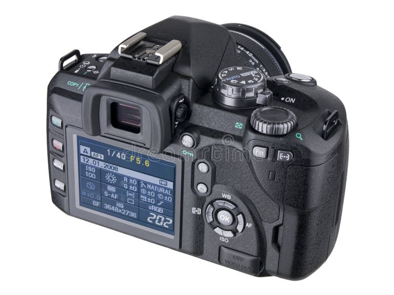 DSLR Camera Back with LCD Screen Stock Photo - Image of button, optic ...