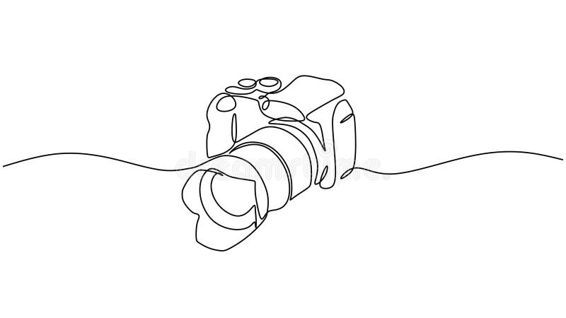 Camera Continuous Line Vector Illustration Stock Illustrations – 685 ...