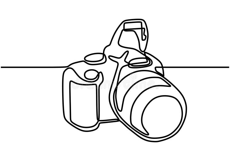 DSLR Camera Digital Vector, One Continuous Single Line Drawing ...