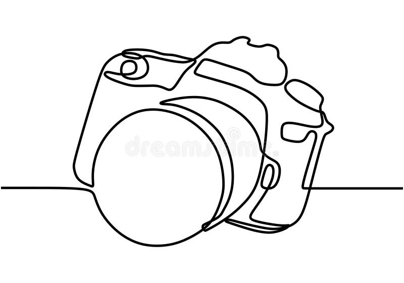 DSLR Camera Digital Vector, One Continuous Single Line Drawing ...