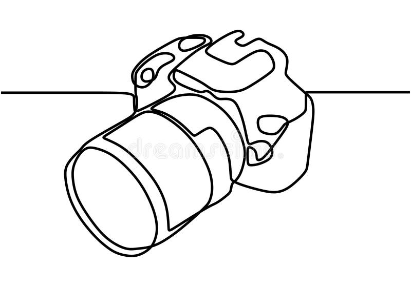 DSLR Camera Digital Vector, One Continuous Single Line Drawing ...
