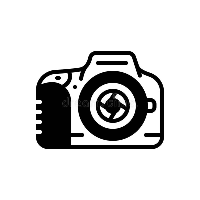 Black Solid Icon for Dslr Camera, Dslr and Digital Stock Illustration ...