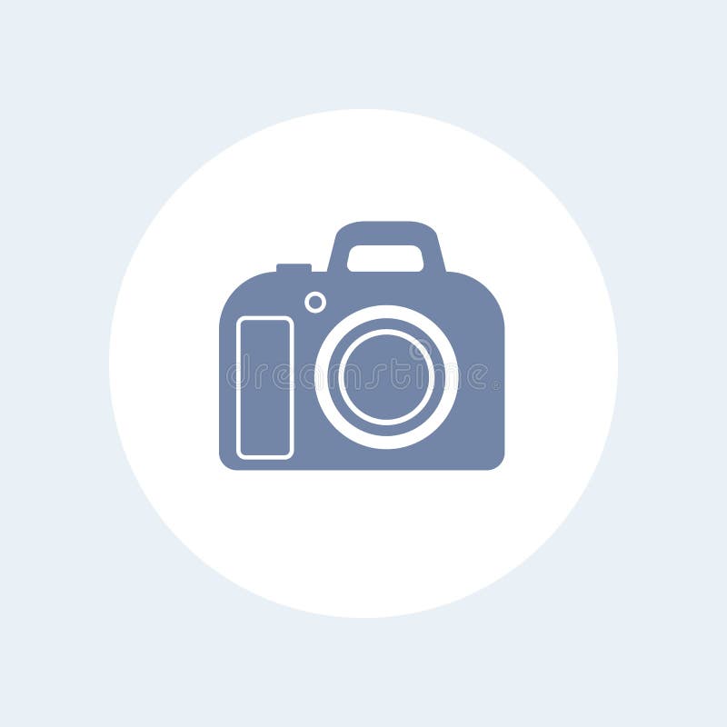 DSLR Camera Icon Over White Stock Vector - Illustration of photographic ...