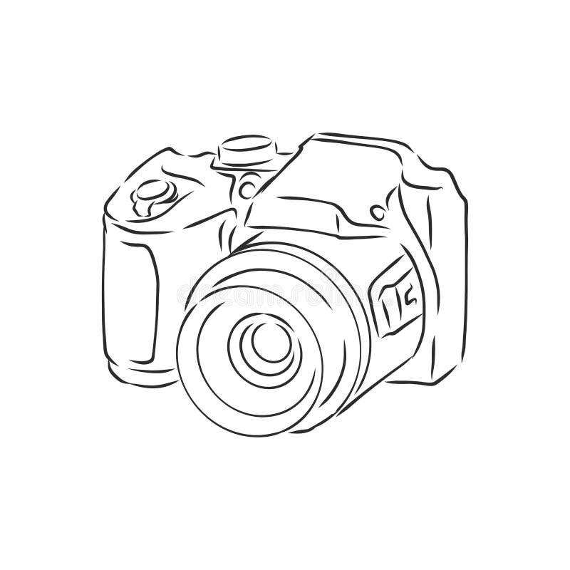 Sketch of DSLR Camera Vector Stock Vector - Illustration of vintage ...