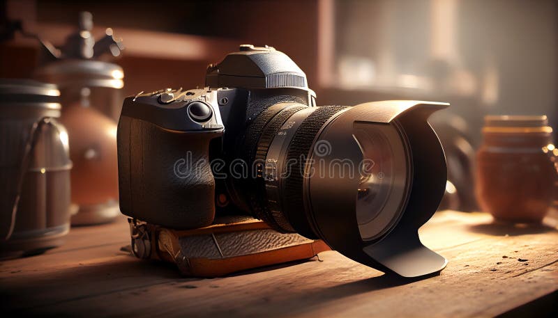 DSLR Camera Image stock illustration. Illustration of glass - 273868944