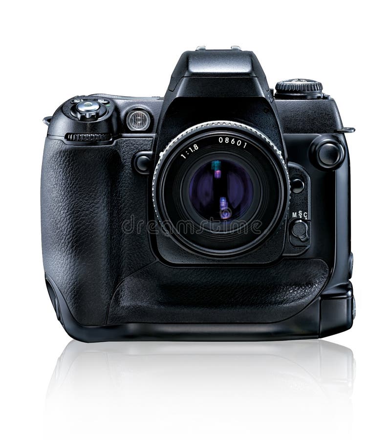 DSLR Camera Isolated 0n White Stock Photo - Image of dslr, beautiful ...