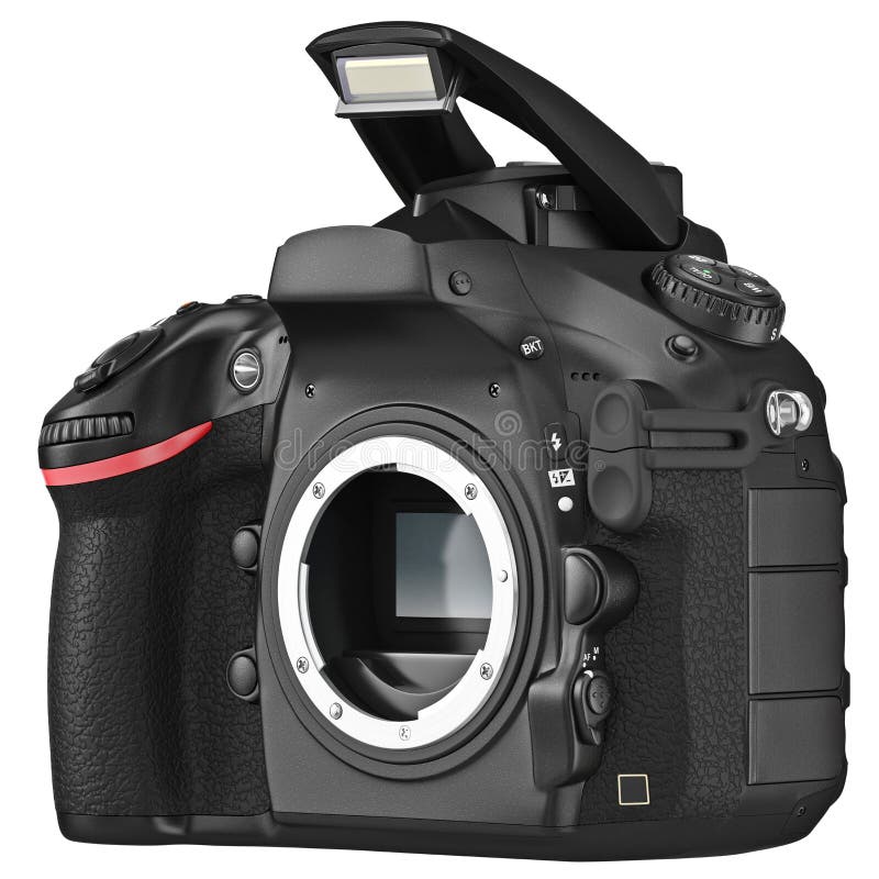 DSLR Camera without Lens, Open Flash Stock Illustration - Illustration ...