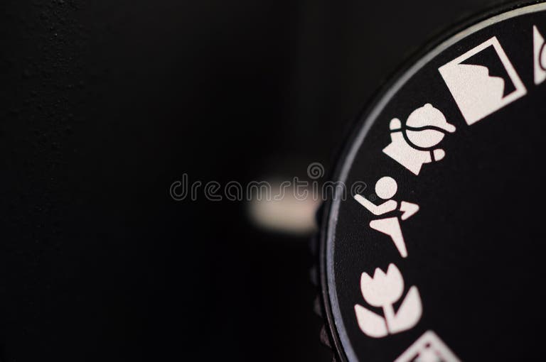 DSLR camera mode stock photo. Image of button, priority - 48135004