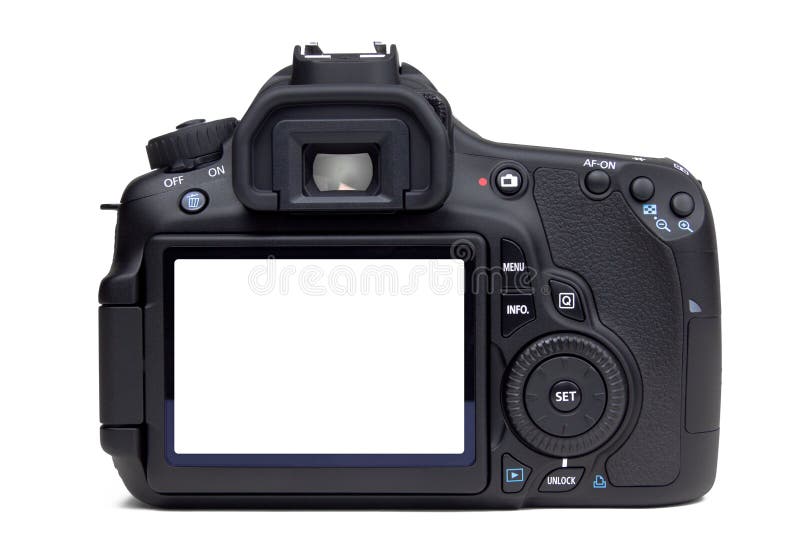 DSLR Camera rear view stock photo. Image of black, view - 16438632
