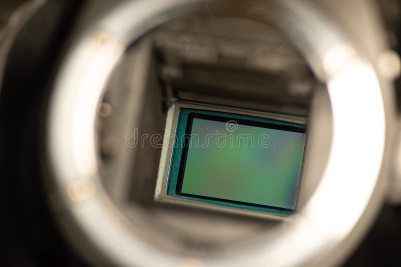 Close up of camera sensor stock image. Image of microchip - 270263475