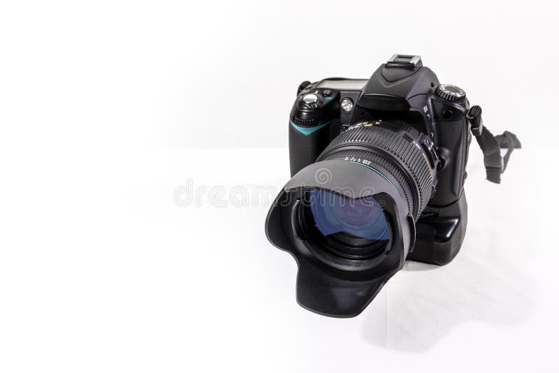DSLR Camera on White Background Stock Photo - Image of creativity, film ...