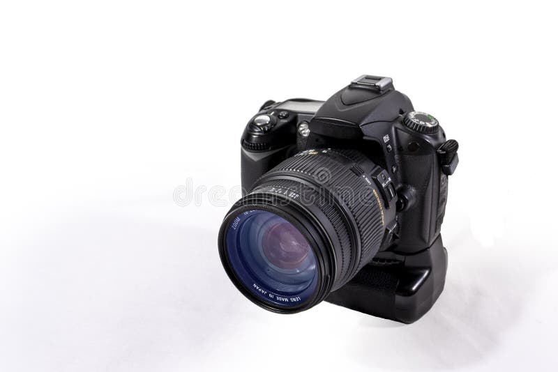 DSLR Camera on White Background Stock Photo - Image of media, reflex ...